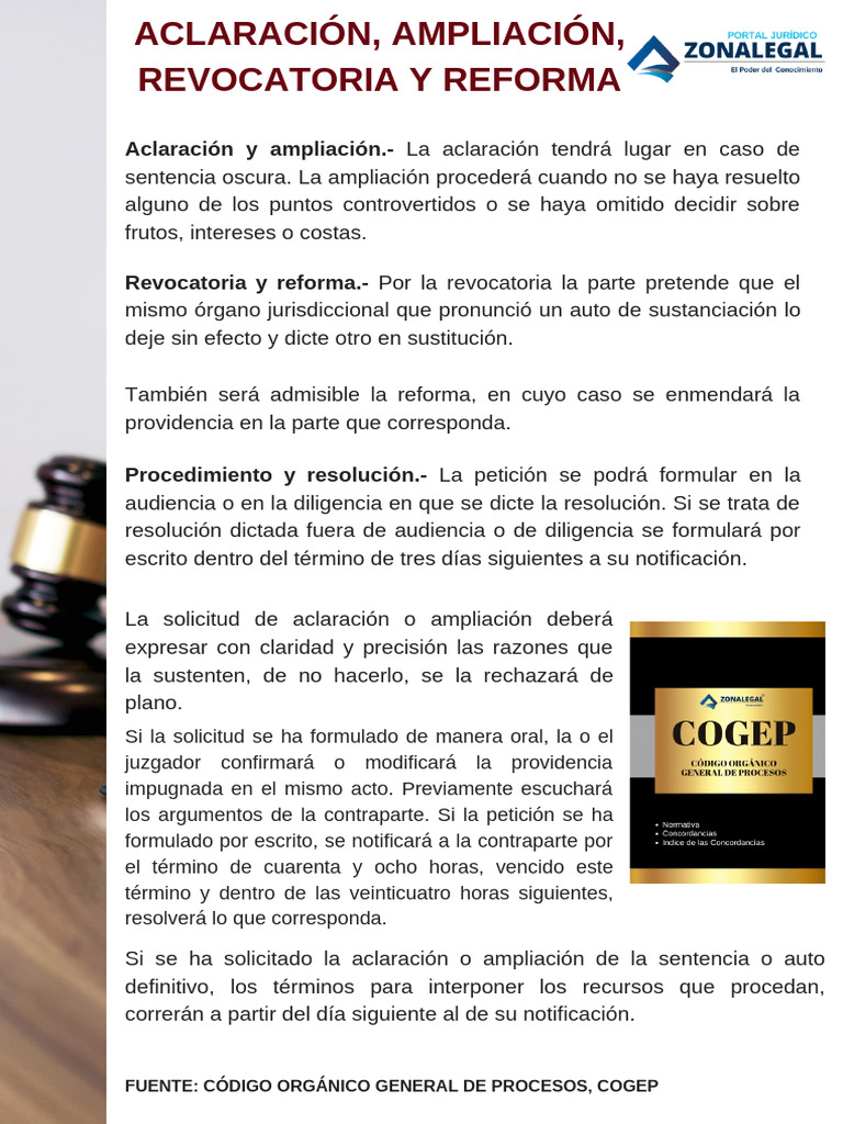 Aclaracion Ampliacion Revocatoria y Reforma | PDF