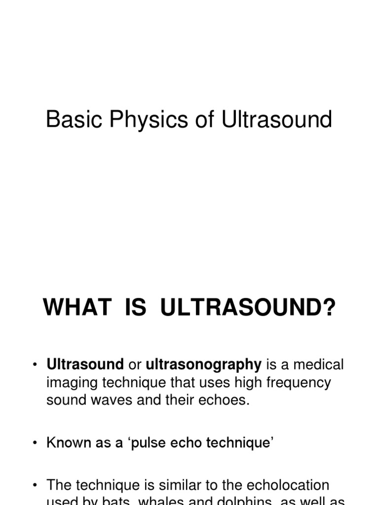 Basic Physics of Ultrasound | PDF | Medical Ultrasound | Sound
