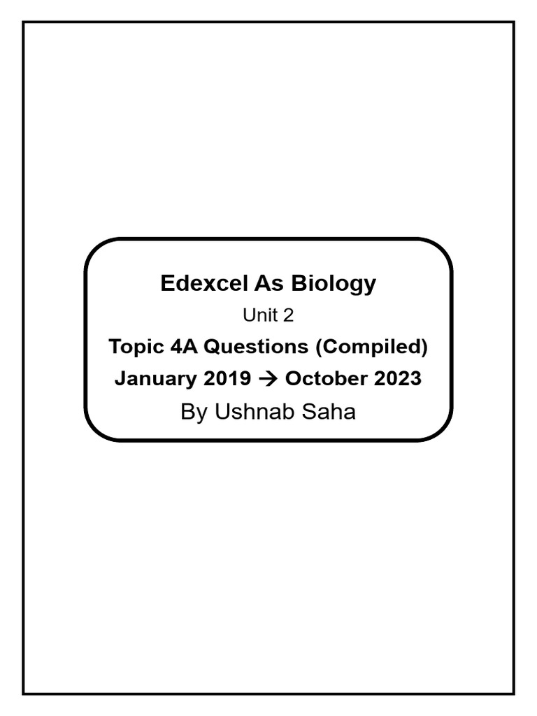 Edexcel AS Biology Unit 2 Questions | PDF