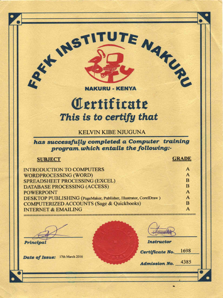 FPFK Computer Cert | PDF