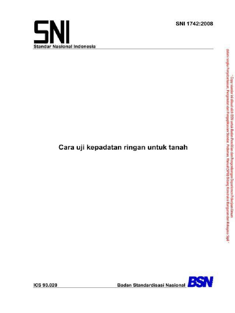 SNI Proctor Test | PDF