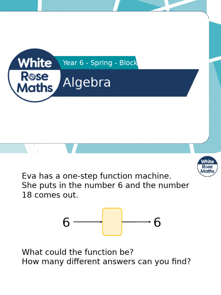 Year 6 Algebra Function Machine Problems | PDF | Rectangle | Equations