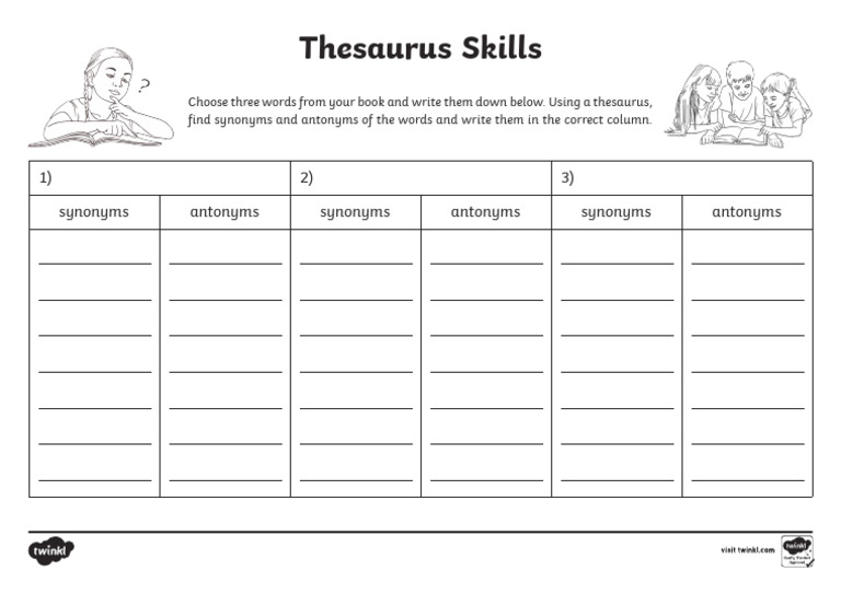 Thesaurus Skills Activity | PDF
