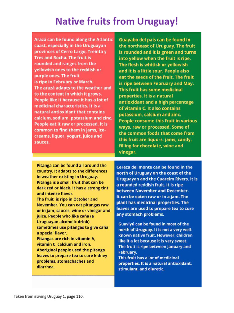 Week 3 Class 2 - Native Fruits From Uruguay | PDF