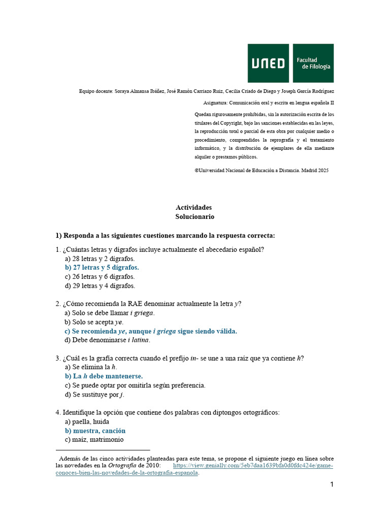03 Tema 2. Actividades. Solucionario | PDF | Comillas | Adverbio