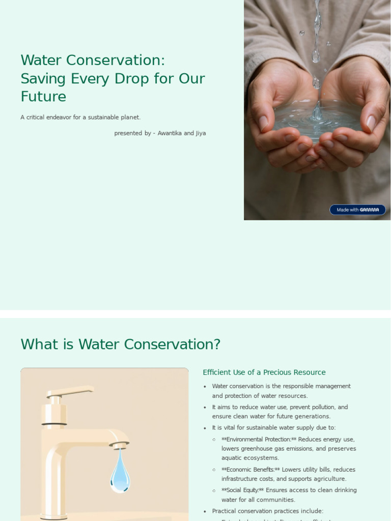 Water Conservation Saving Every Drop For Our Future | PDF | Water Conservation | Water