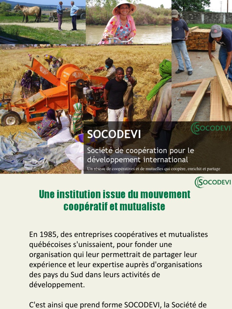 SOCODEVI : Coopération Internationale Durable | PDF | Coopérative | Business