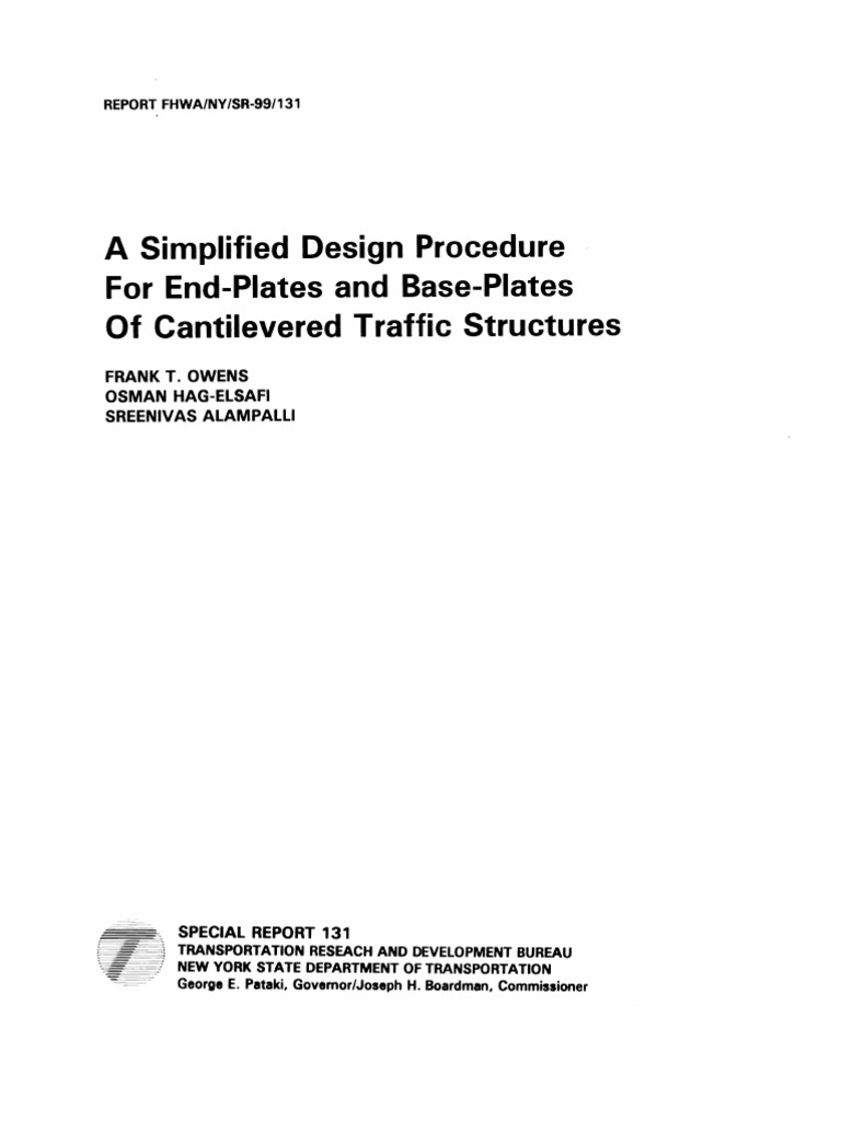 A Simplified Procedure For End Plate Design | PDF