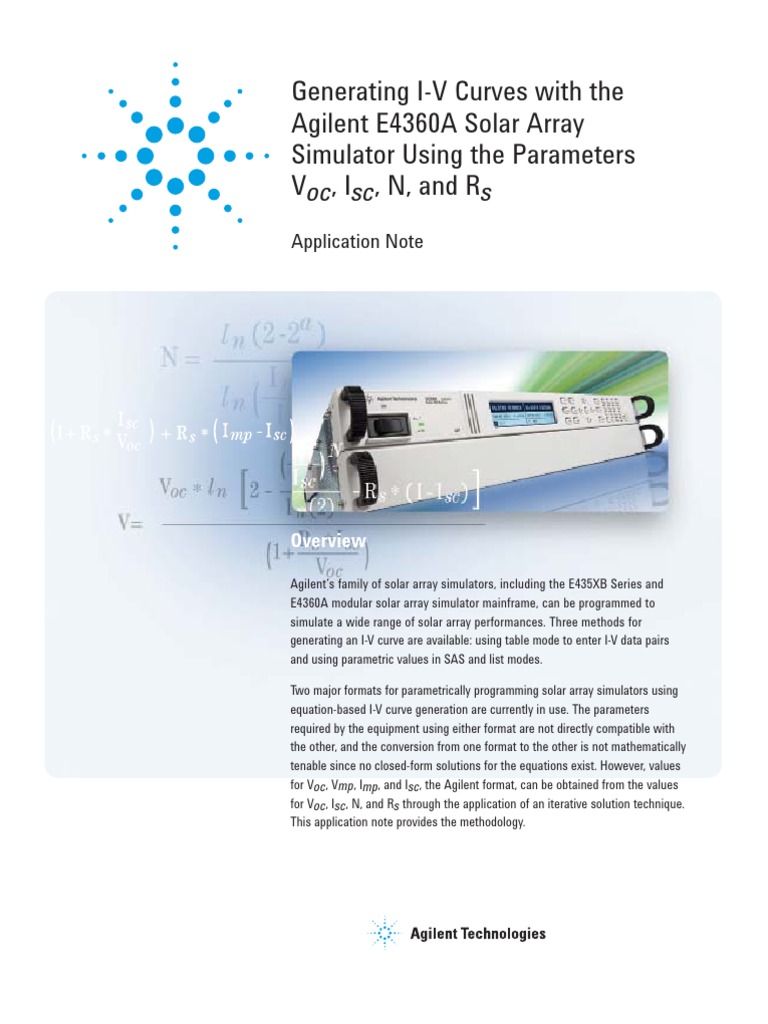 Generating I-V Curve E4360A | PDF | Equations | Calibration