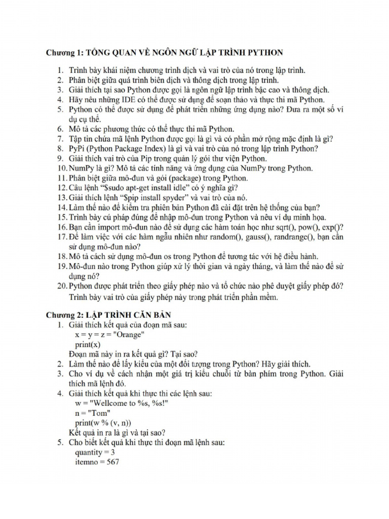 Lap Trinh Python - Image | PDF