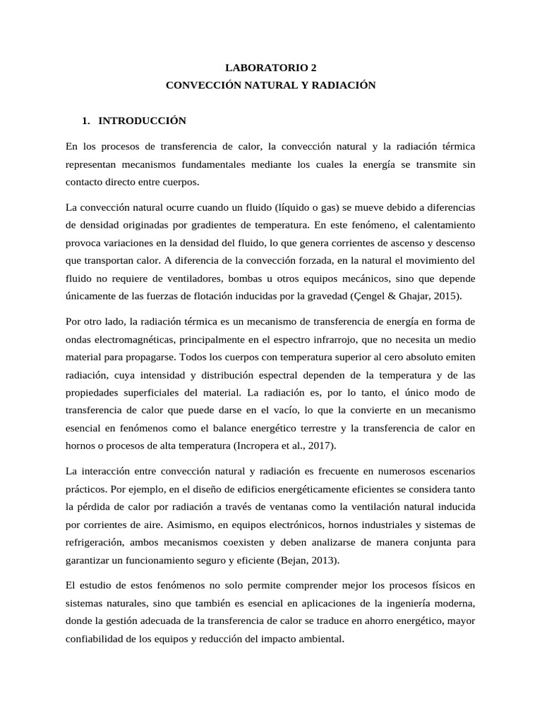 Labo #2 Conveccion Transfe | PDF | Convección | Radiación