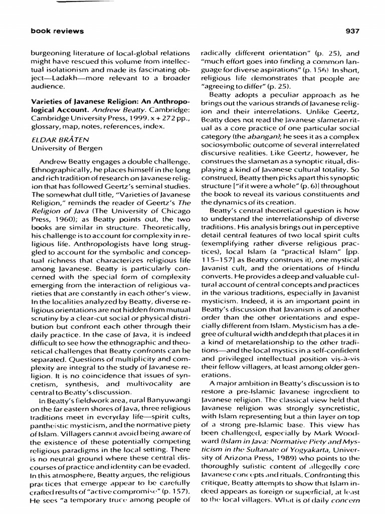 Javanese Religion: Complexity and Syncretism | PDF