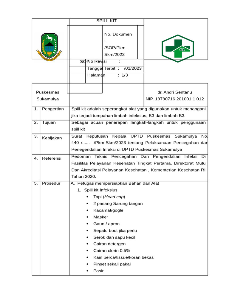 Sop Spil Kit | PDF