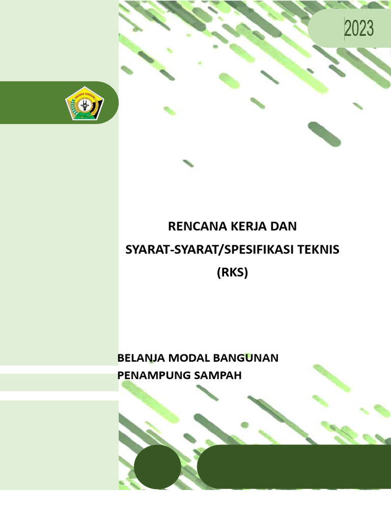 Rencana Kerja Pembangunan Penampung Sampah | PDF