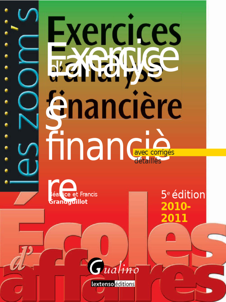 Exercices Analyse Financiere | PDF | Revenu brut | Dépréciation