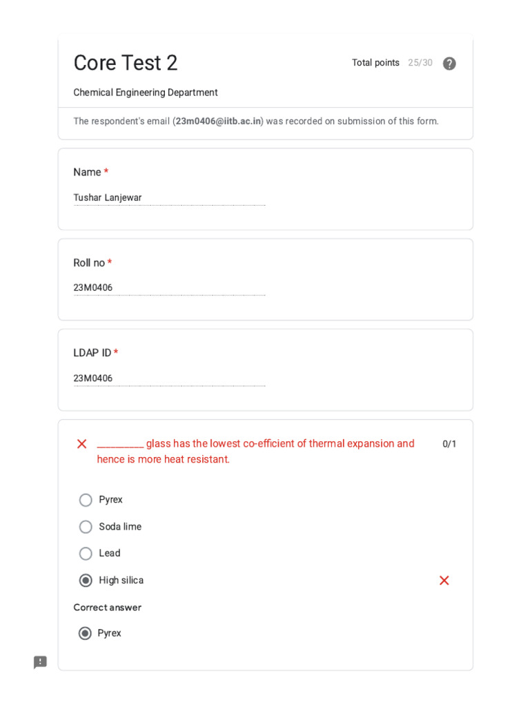 Core Test 2 | PDF | Chemical Equilibrium | Heat Transfer