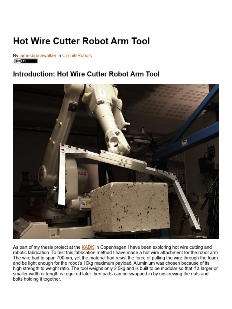 Hot Wire Cutter Robot Arm Guide | PDF | Wire | Drill