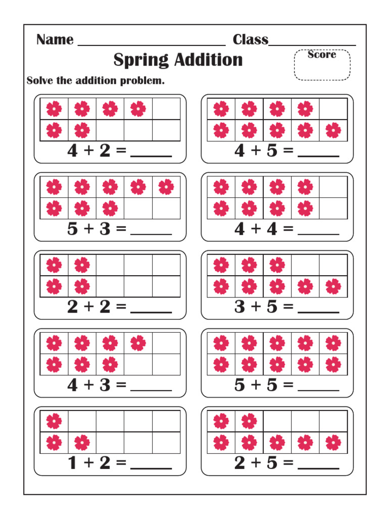 Spring Addition and Subtraction Worksheets | PDF