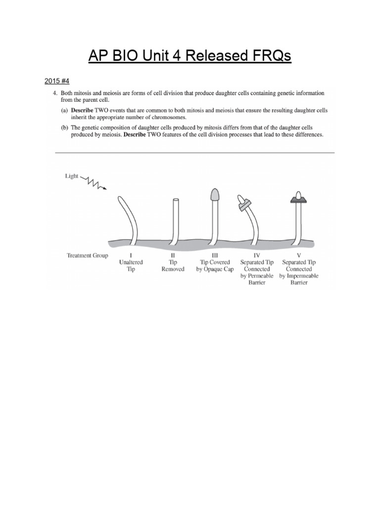 AP Biology Unit 4 FRQs and Answers | PDF