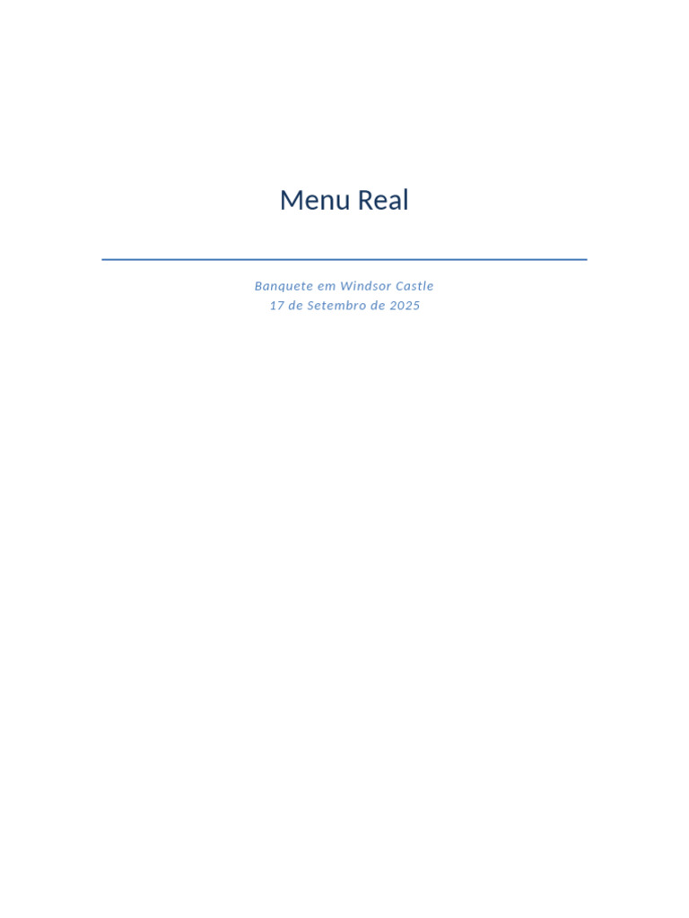 Menu Real Windsor | PDF