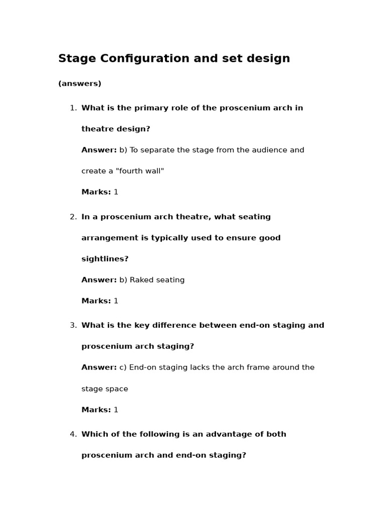 Stage Configuration in Theatre Design | PDF