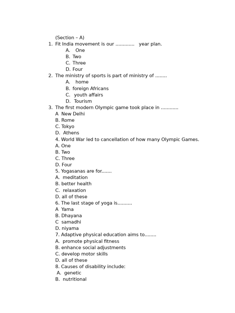 Final Exam Physical Education 11 Class | PDF | Muscle | Doping In Sport