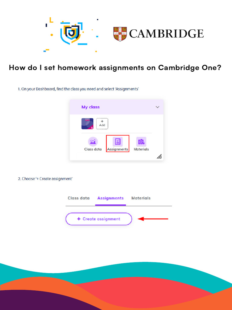 How Do I Set Homework Assignments On Cambridge One | PDF