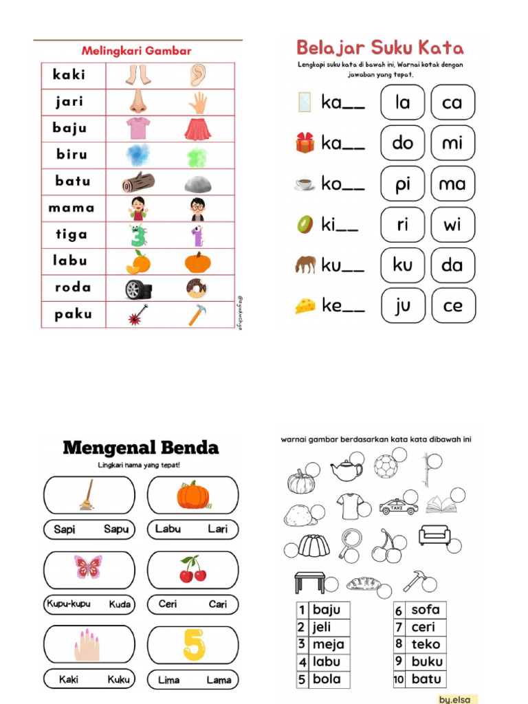Worksheet TK B Calistung | PDF