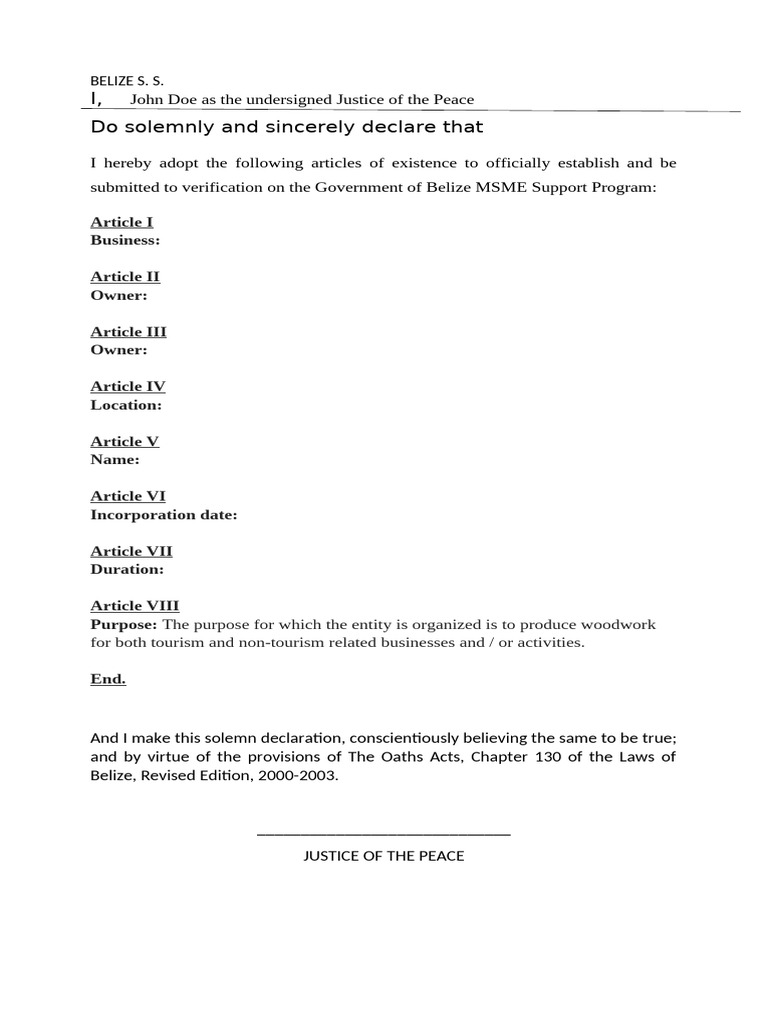 Declaration of Existence | PDF