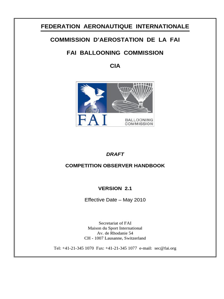 CIA Observ Handbook 2010 | PDF | Visual Flight Rules