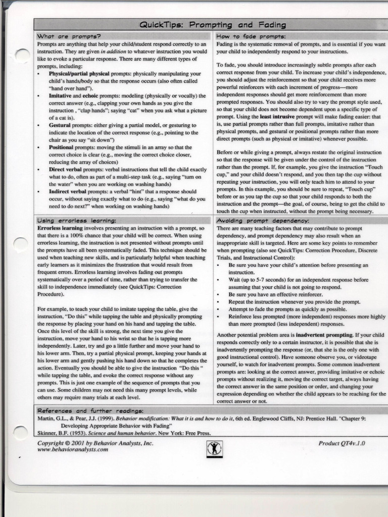 Prompting and Fading | PDF