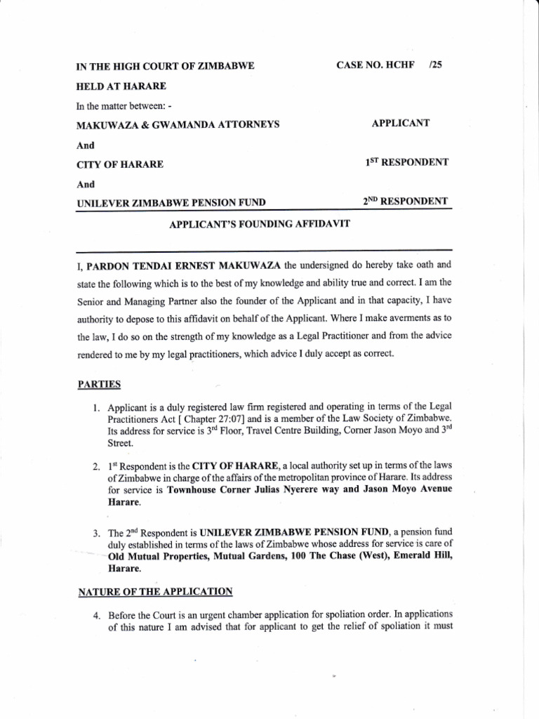 Urgent Founding Affidavit | PDF | Justice | Crime & Violence