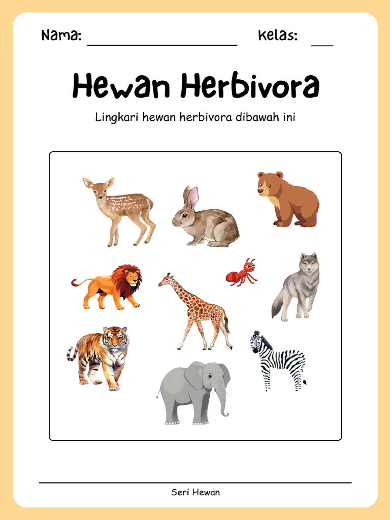 Lembar Aktivitas Anak Mengenal Makan Hewan | PDF