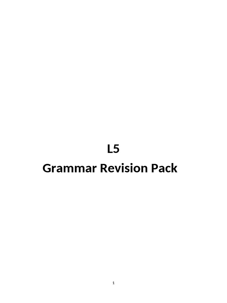 Level 5 Grammar Revision Exercises | PDF | Baggage