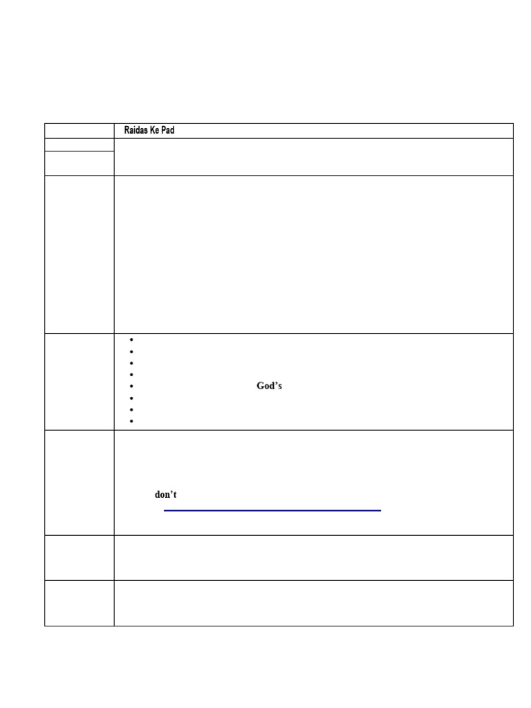 Hindi Assignment on Raidas Ke Pad | PDF