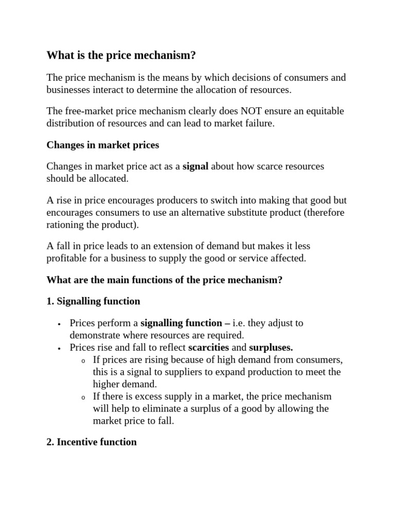 What Is The Price Mechanism-AS21 | PDF
