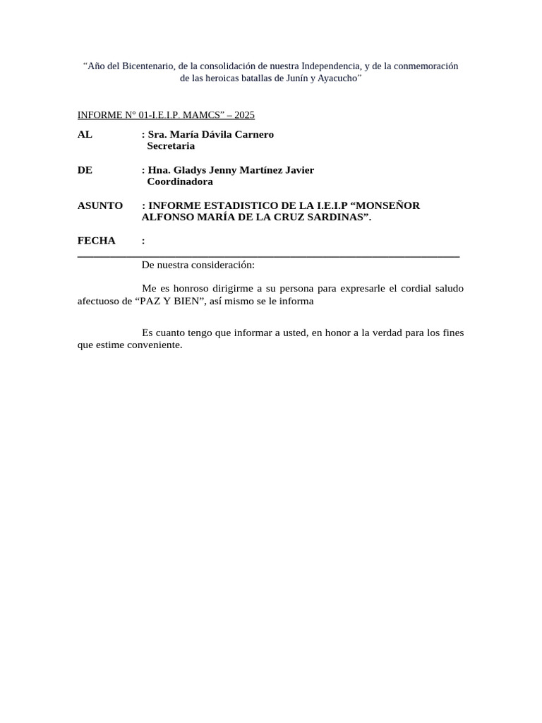 Informe Curia Dosesana | PDF