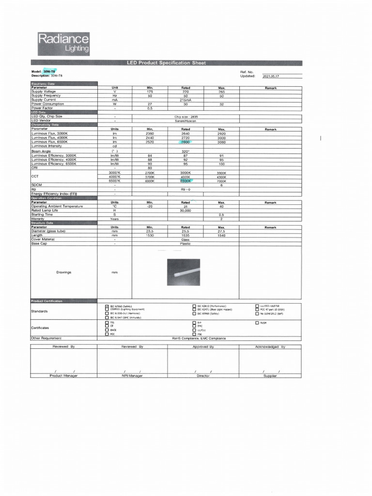 Fiche Technique Néon | PDF