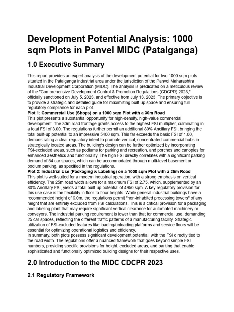 MIDC Development Potential in Panvel | PDF | Logistics