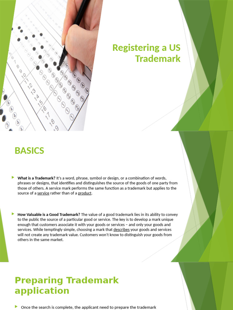 Registering A US Trademark | PDF | Trademark | United States Patent And ...