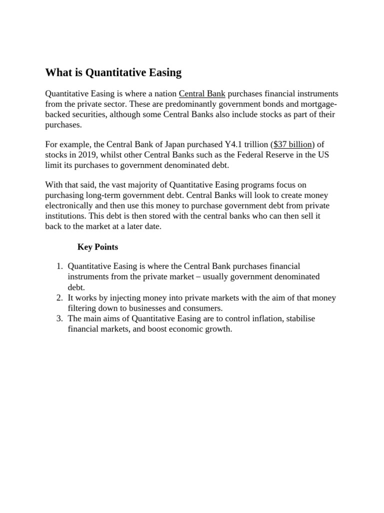 What Is Quantitative Easing 2023 | PDF | Quantitative Easing | Interest