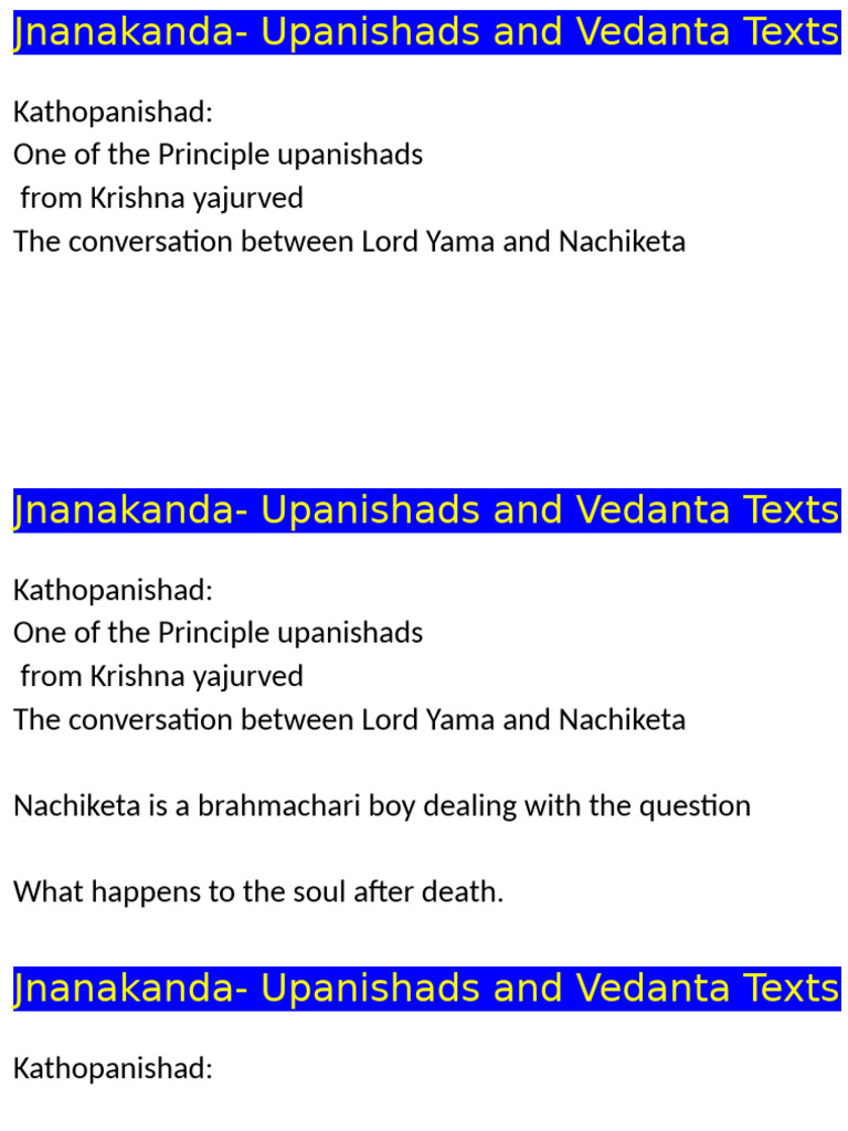Jnana-Kanda - Upanishads and Vedanta Texts | PDF
