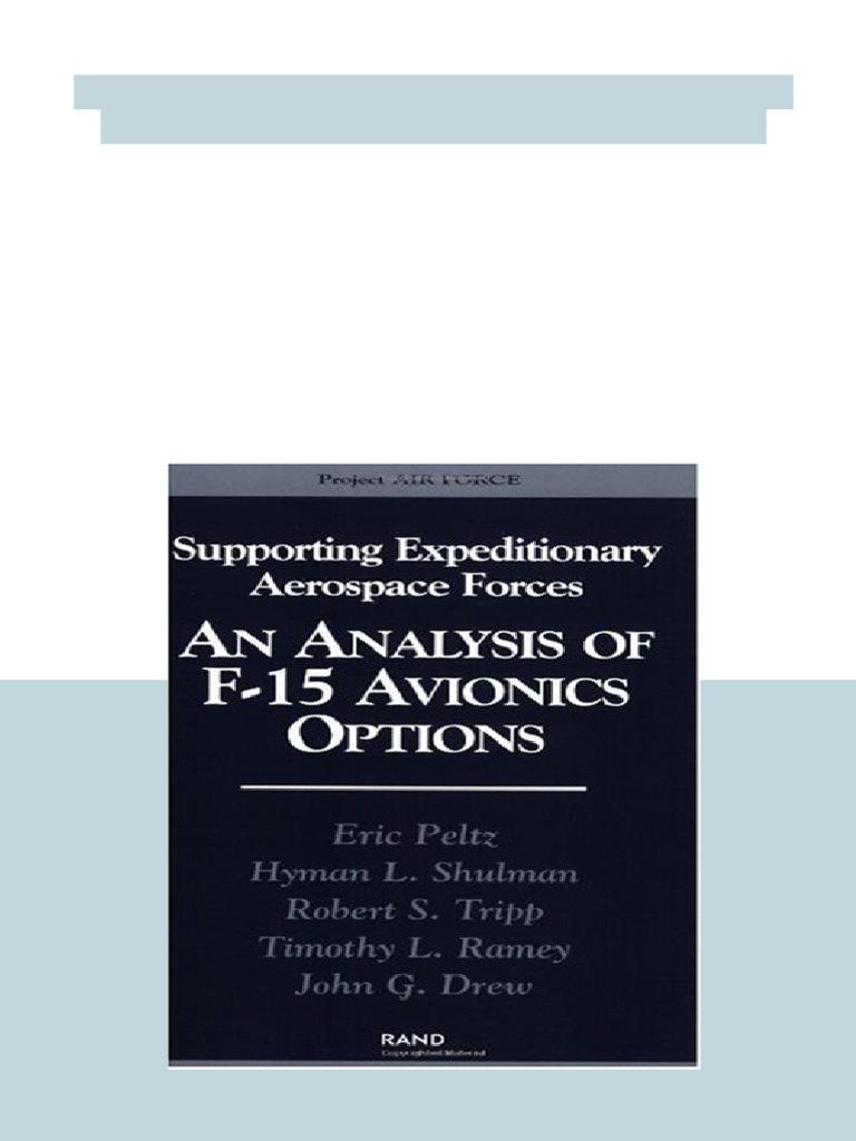 Supporting Expeditionary Forces An Analysis of F 15 Avionics Options ...