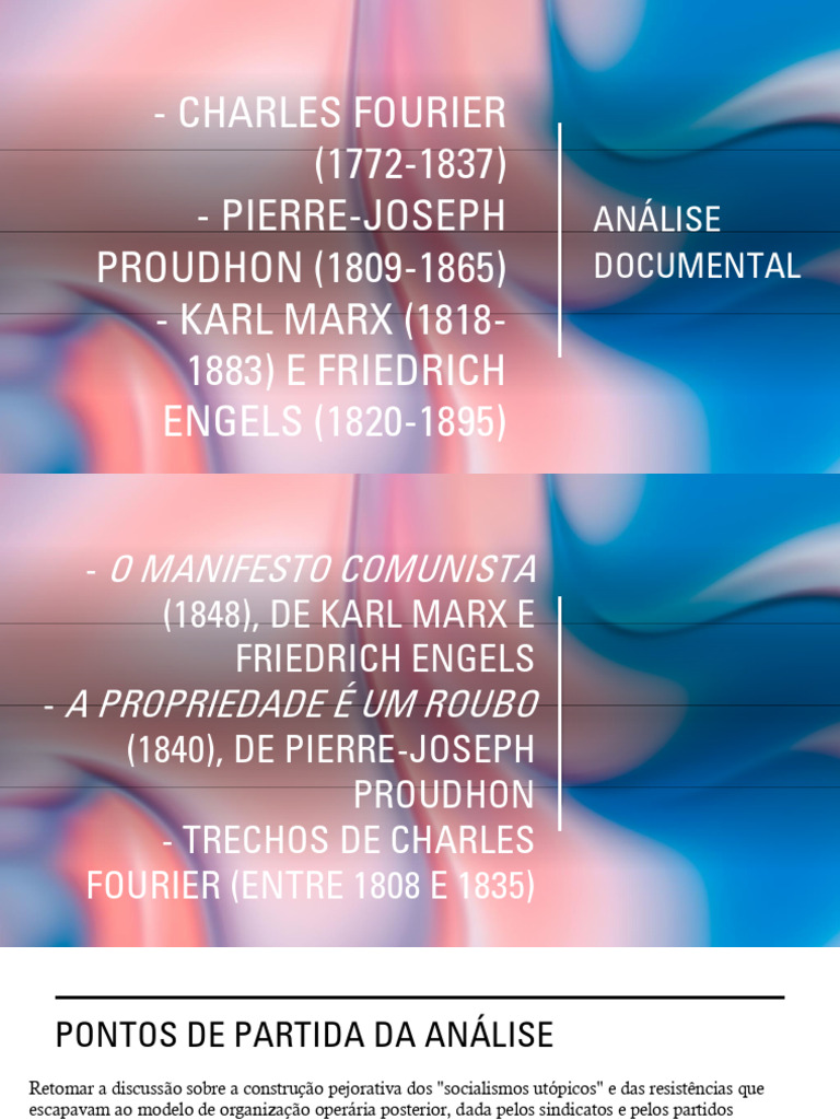 Análise Documental Fourier, Proudhon, Marx & Engels | PDF | Comunismo ...