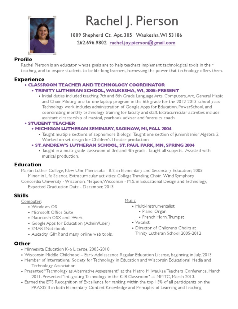 Rachel Pierson Resume | PDF | Wisconsin | Schools