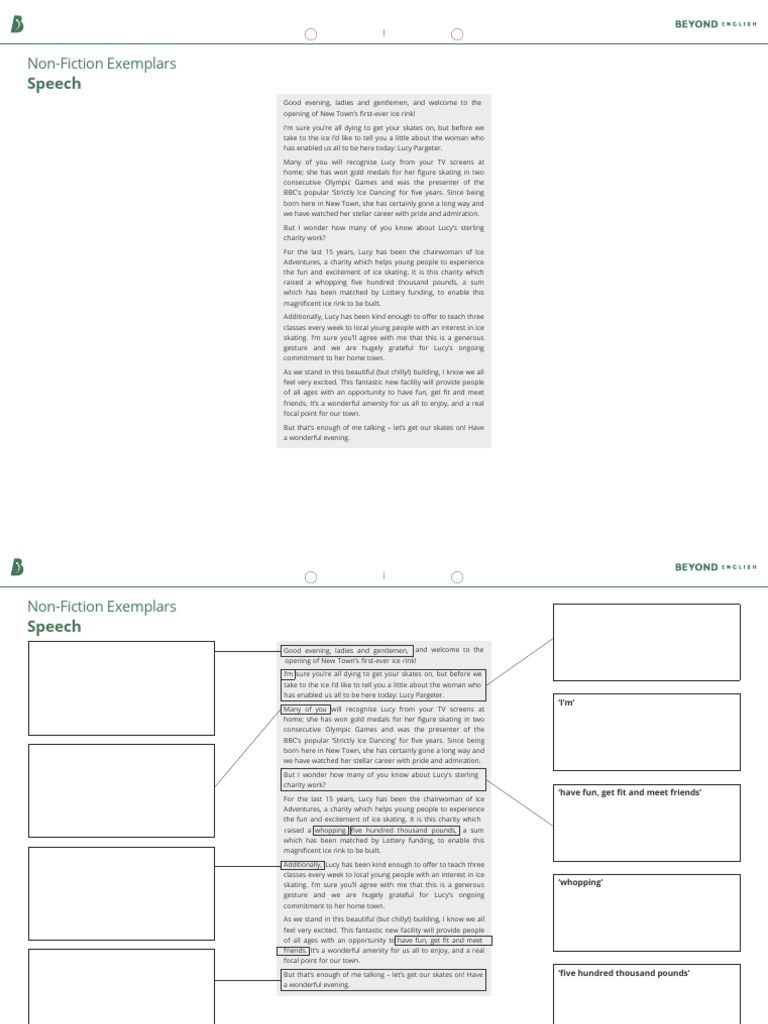Speech Exemplar Annotated-Editable | PDF | Skating | Ice Sports