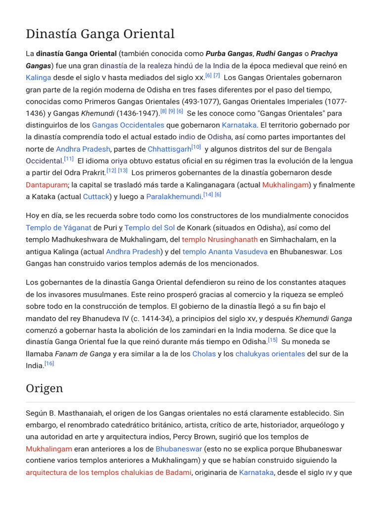 Dinastía Ganga Oriental - Wikipedia, La Enciclopedia Libre | PDF