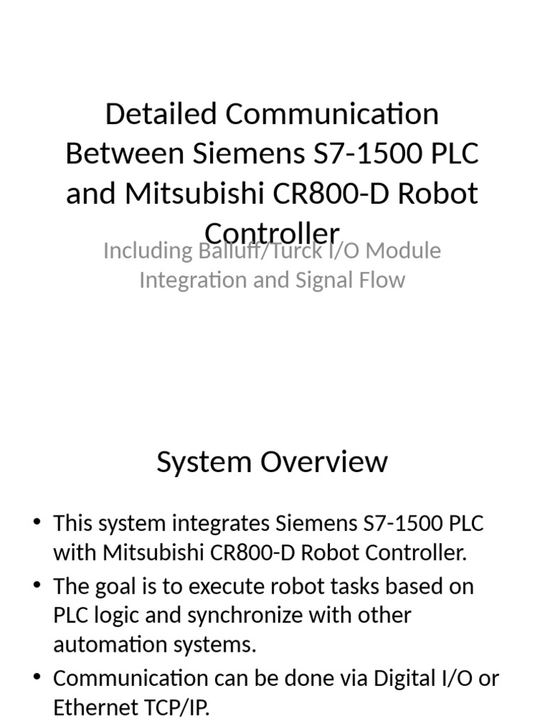PLC Robot Communication With Diagrams | PDF | Programmable Logic ...