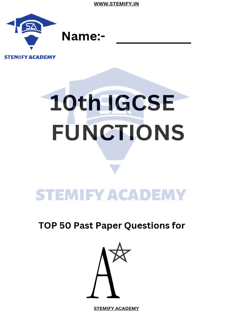 10th Igcse Functions by Wajhi Sir | PDF