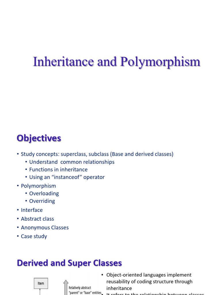 OOP-ch05-Inheritance and Polymorphism | PDF | Class (Computer ...